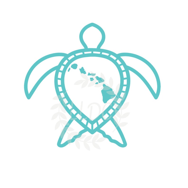 Turtle With Hawaiian Islands on Shell SVG File. Turtle Downloadables ...