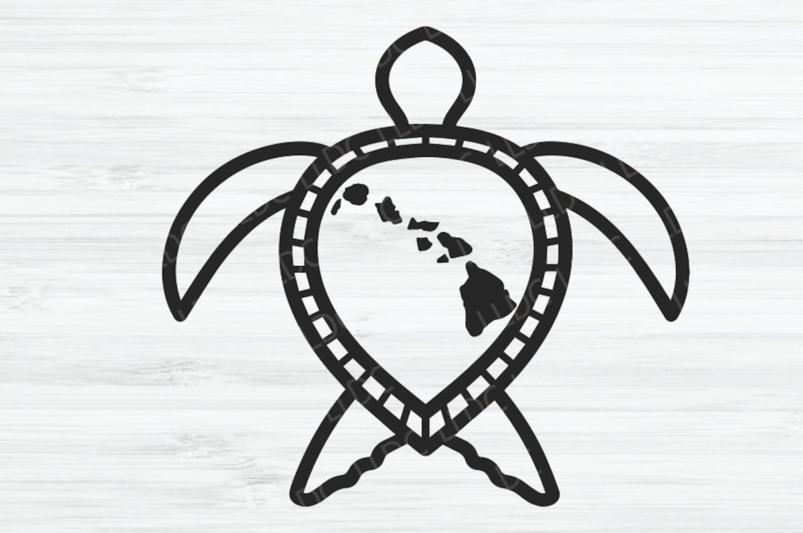 Turtle With Hawaiian Islands on Shell SVG File. Turtle - Etsy