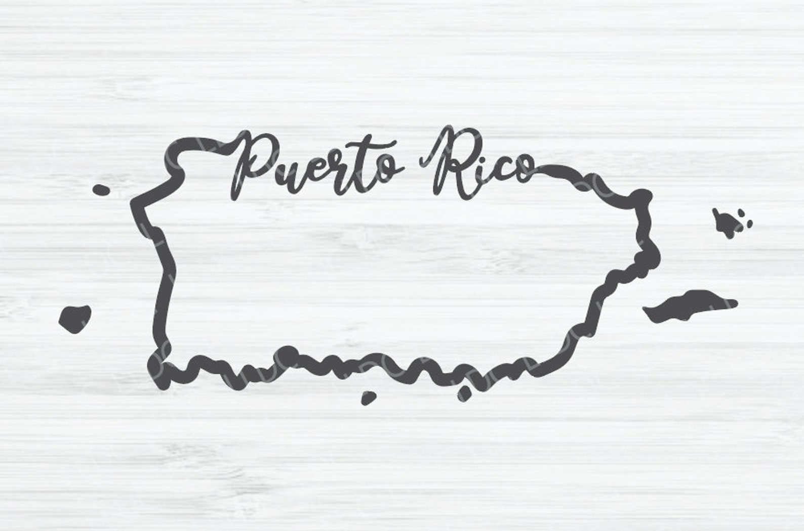 Puerto Rico Outline SVG PNG, Puerto Rico Cursive Vector File, Puerto ...