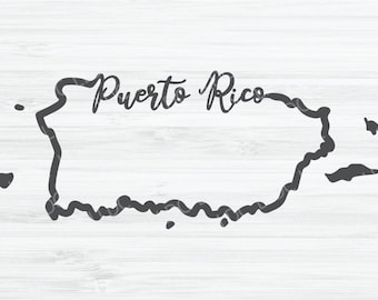 Puerto Rico Map SVG Puerto Rican Boundary Border Map - Etsy