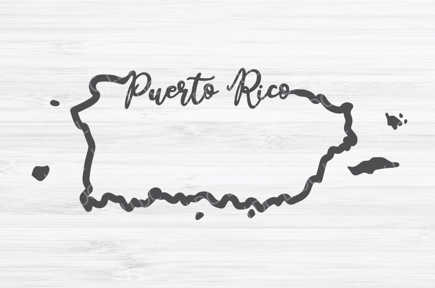 Puerto Rico Outline SVG PNG Puerto Rico Cursive Vector File - Etsy Hong ...