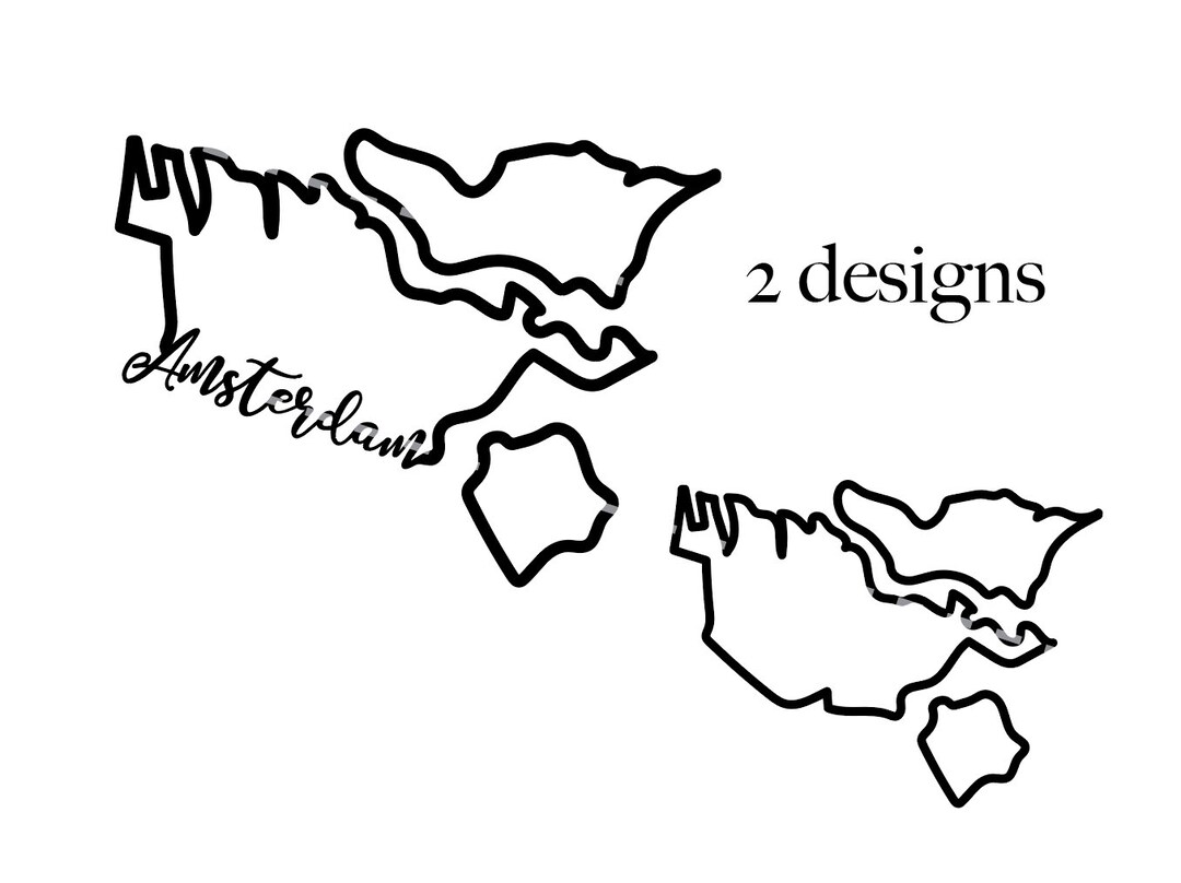 Amsterdam Outline SVG, Amsterdam Plain Outline, Amsterdam Cursive SVG ...