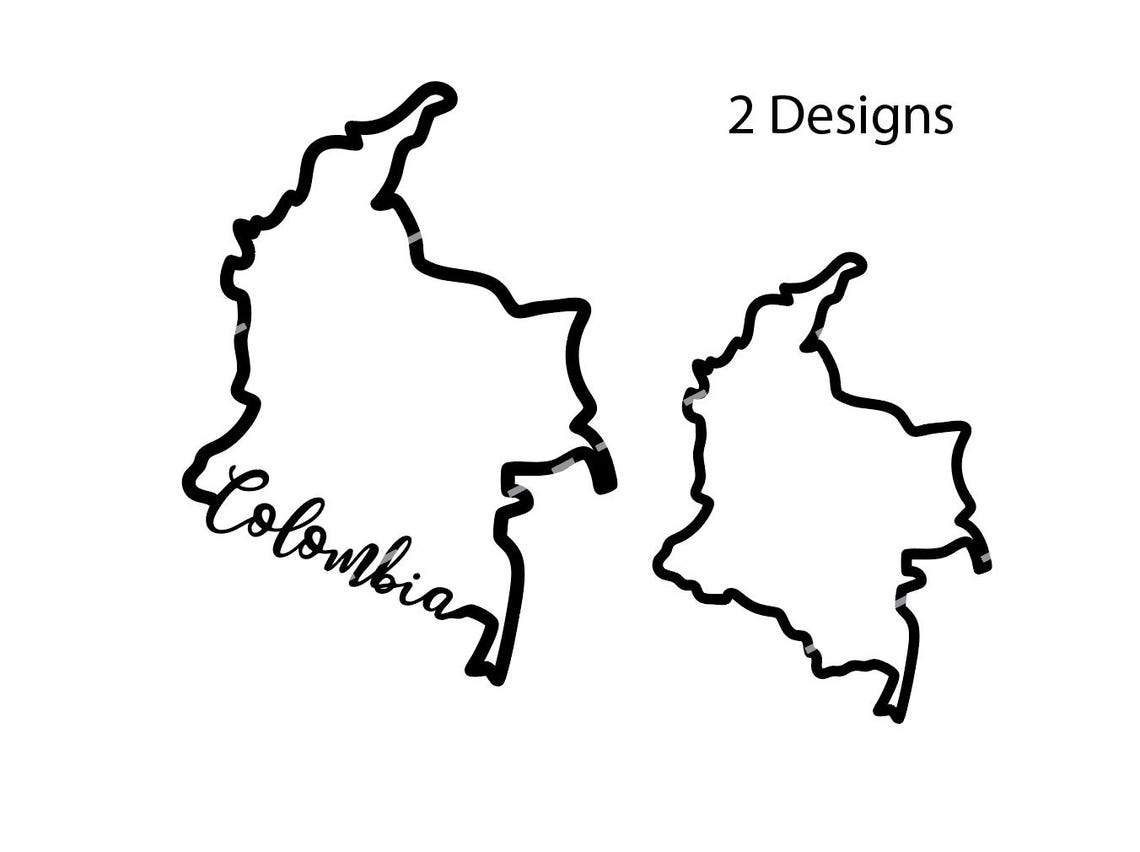 Colombia Outline SVG PNG, Colombia Cursive Vector, Colombian Design ...