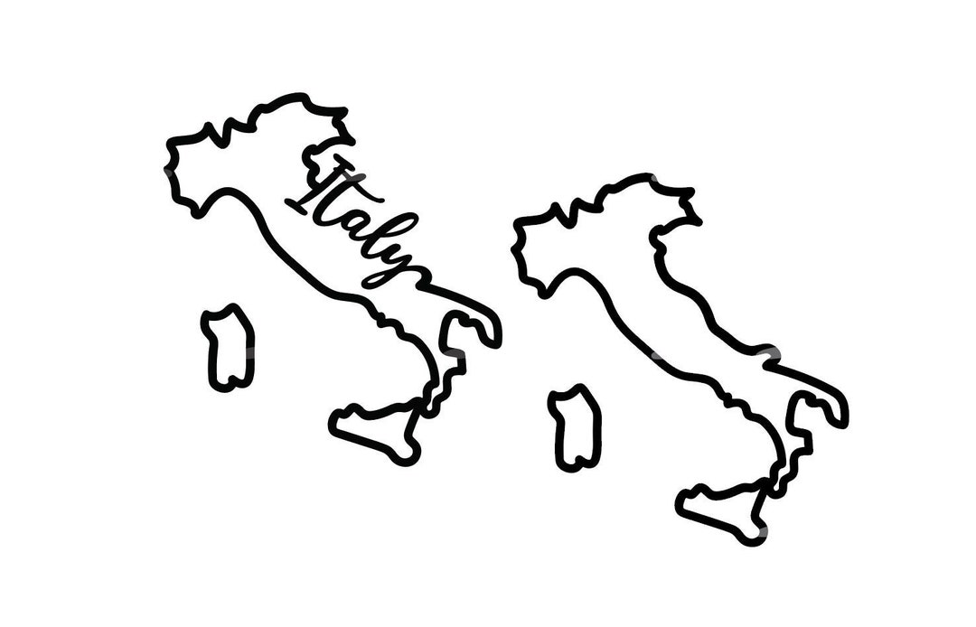Italy Outline SVG PNG, Italy Cursive Vector File, Italy Design, Country ...
