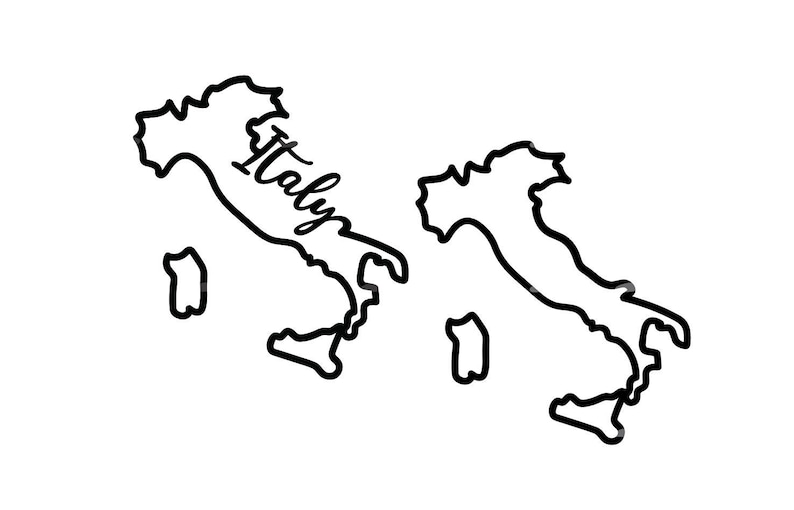 Italy Outline SVG PNG Italy Cursive Vector File Italy - Etsy