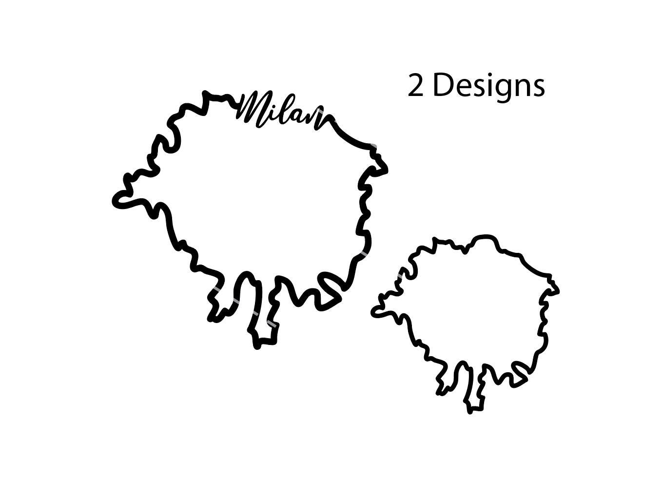 Milan Outline SVG PNG, Milan Cursive Vector File, Milan Italy Design ...