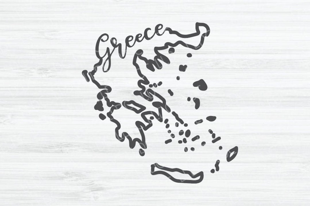 Greece Outline SVG, Greece Cursive Vector, Greece Design, Country Svg ...