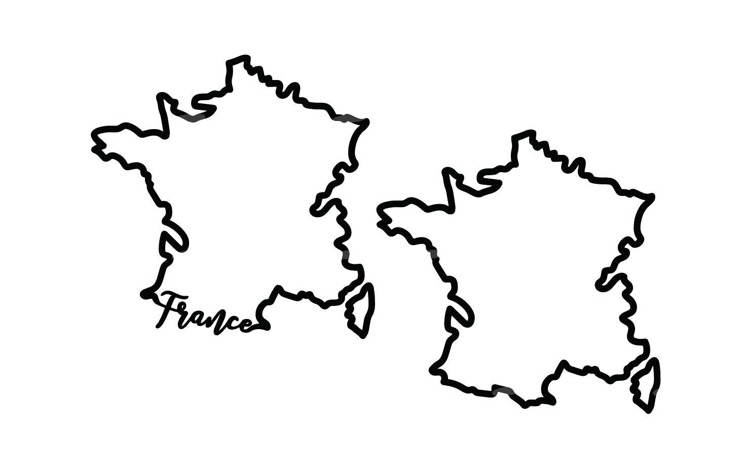 France Outline SVG PNG France Cursive Vector File France - Etsy