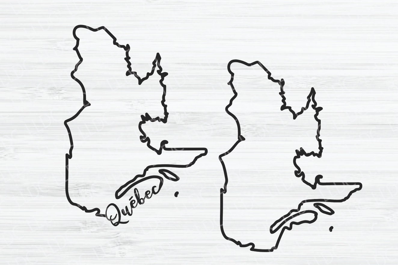 Quebec Outline SVG Quebec Vector Quebec Cursive Design | Etsy