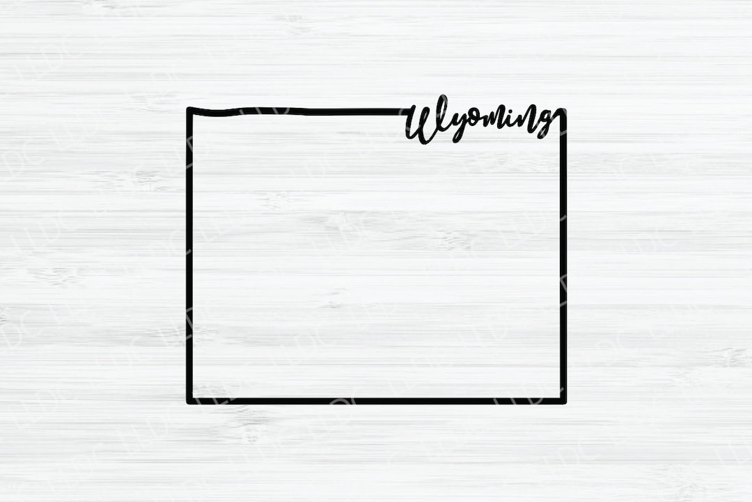 Wyoming Outline SVG. Wyoming Cursive Svg. Wyoming Vector File. Wyoming ...