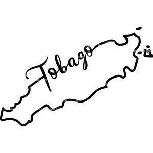 Trinidad and Tobago Outlines SVG/PNG, Trinidad Vector, Trinidad Cursive ...