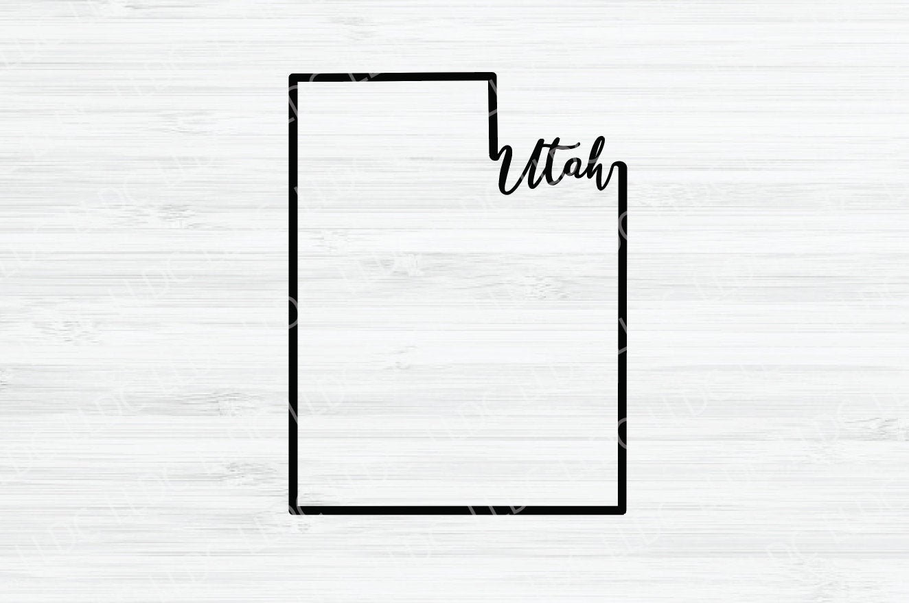 Utah Outline SVG. Utah Cursive Svg. Utah Vector File. Utah State ...