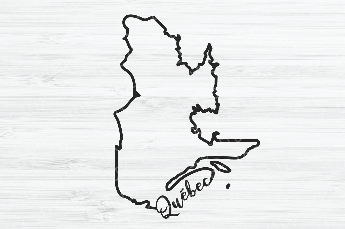 Quebec Outline SVG Quebec Vector Quebec Cursive Design | Etsy
