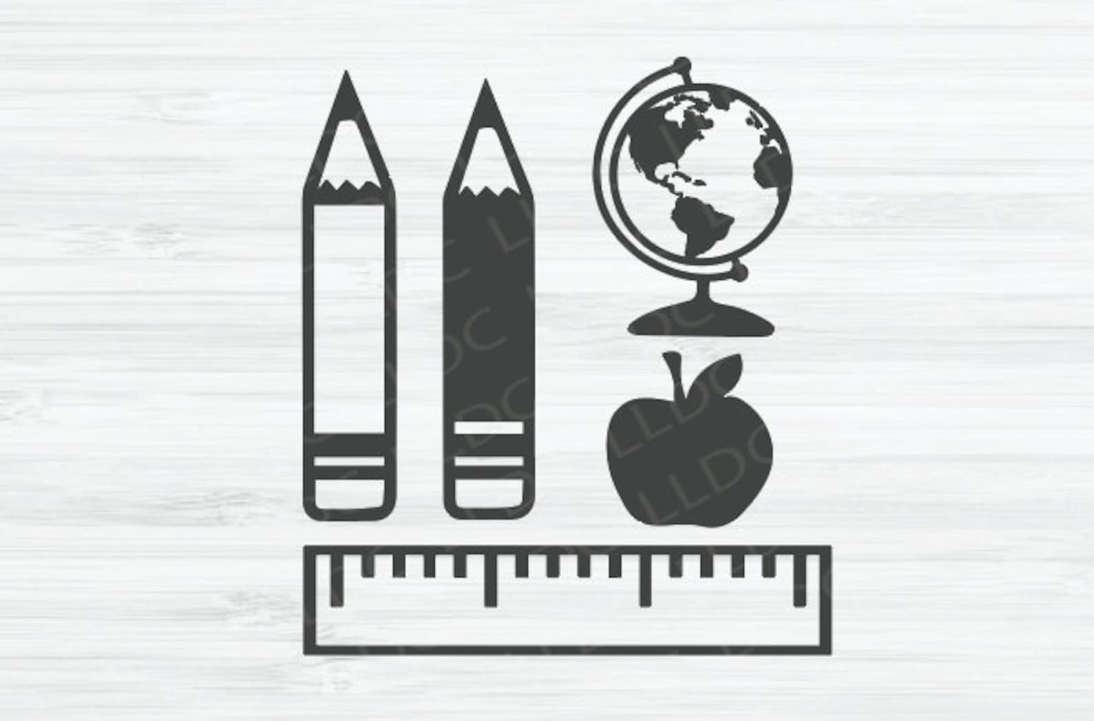 School Supplies Svg, Teacher Svg, Pencil Svg, Ruler Svg Globe Svg ...