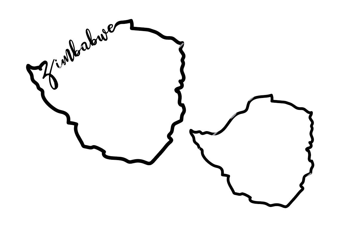 Zimbabwe Outline SVG PNG, Zimbabwe Cursive Vector File, Africa Svg ...