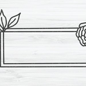 Rose Flower Frame SVG, Wreath SVG, Flower Wreath Svg, Rectangle Frame ...