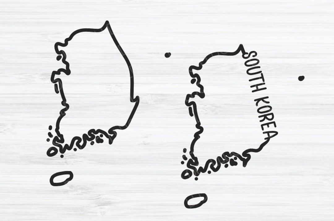 South Korea Outline SVG, South Korea Vector File, South Korea Design ...