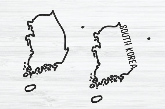 South Korea Outline SVG South Korea Vector File South Korea | Etsy