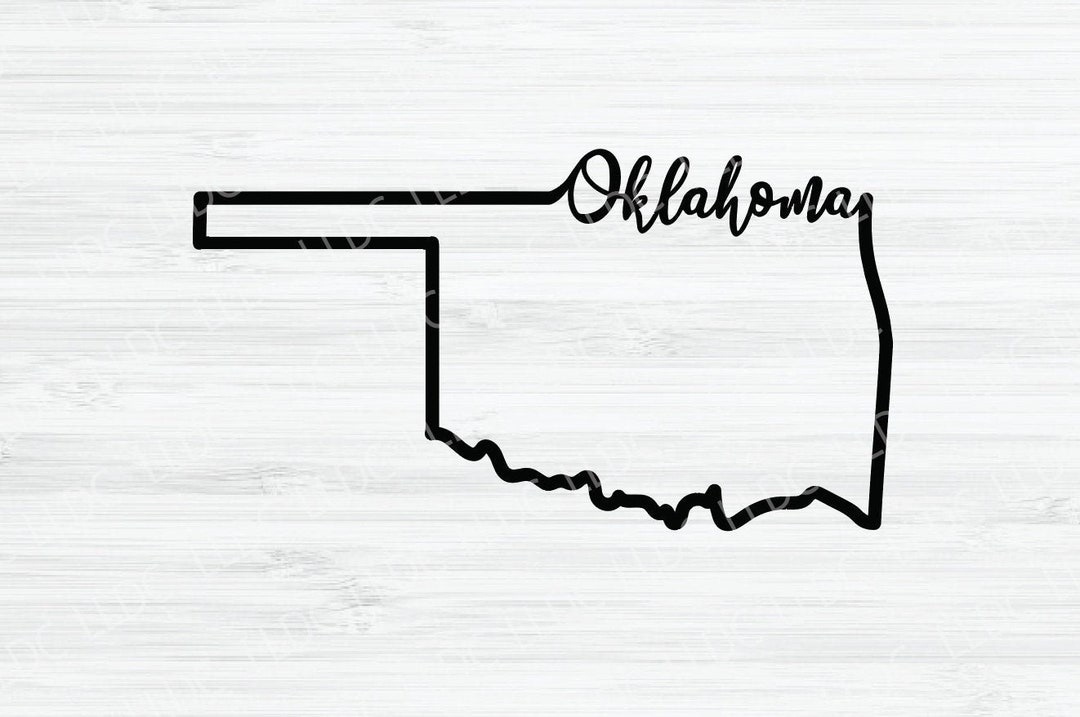 Oklahoma Outline SVG. Oklahoma Cursive Vector File. Oklahoma Design ...