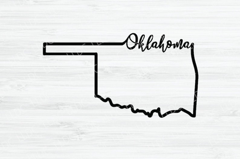 Oklahoma Outline SVG. Oklahoma Cursive Vector File. Oklahoma - Etsy