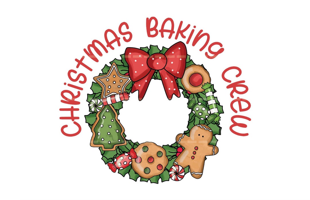 Christmas Baking Crew Png Jpg, Christmas Wreath Png, Christmas Cookie ...