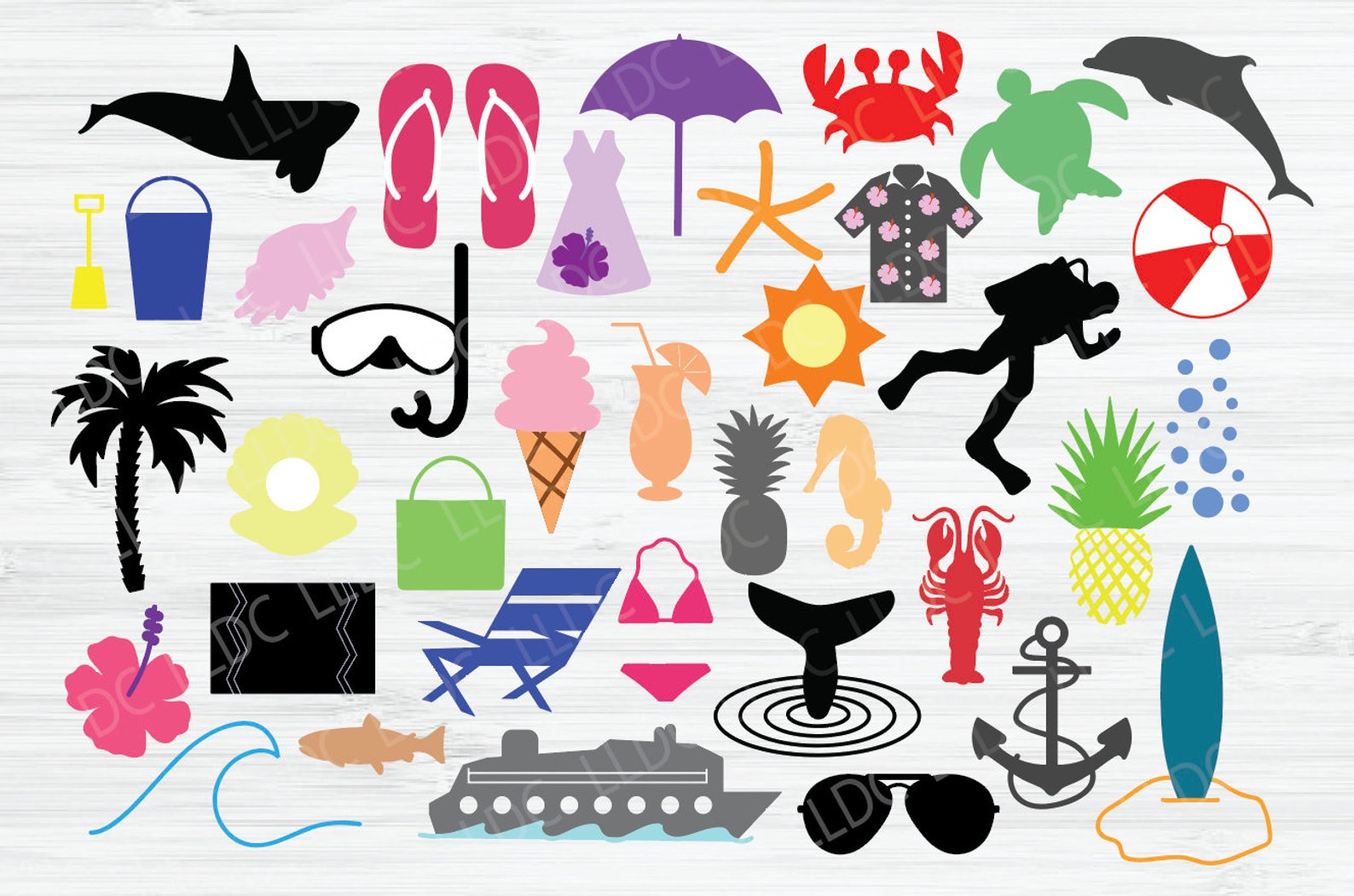 Beach Bundle Svg Vacation Svg Holiday Svg Summer Svg | Etsy