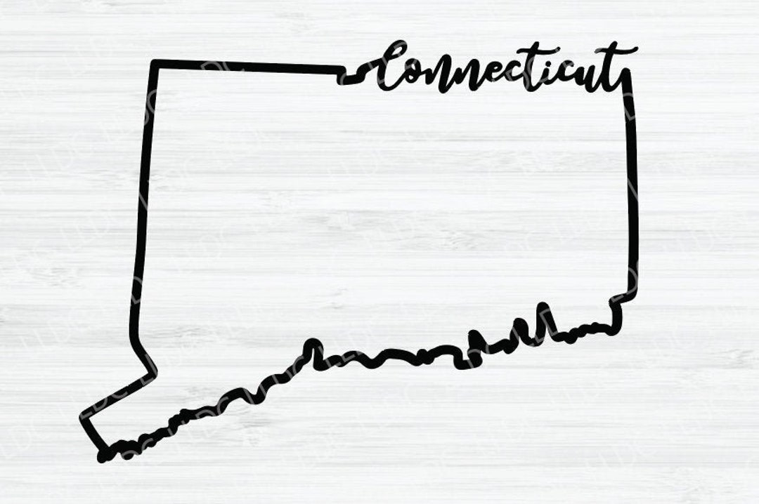 Connecticut Outline SVG. Connecticut Cursive Vector File. Connecticut ...