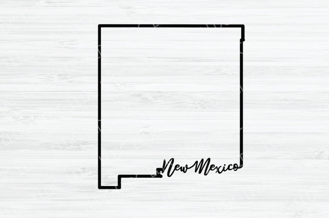New Mexico Outline SVG. New Mexico Cursive Vector File. New Mexico ...