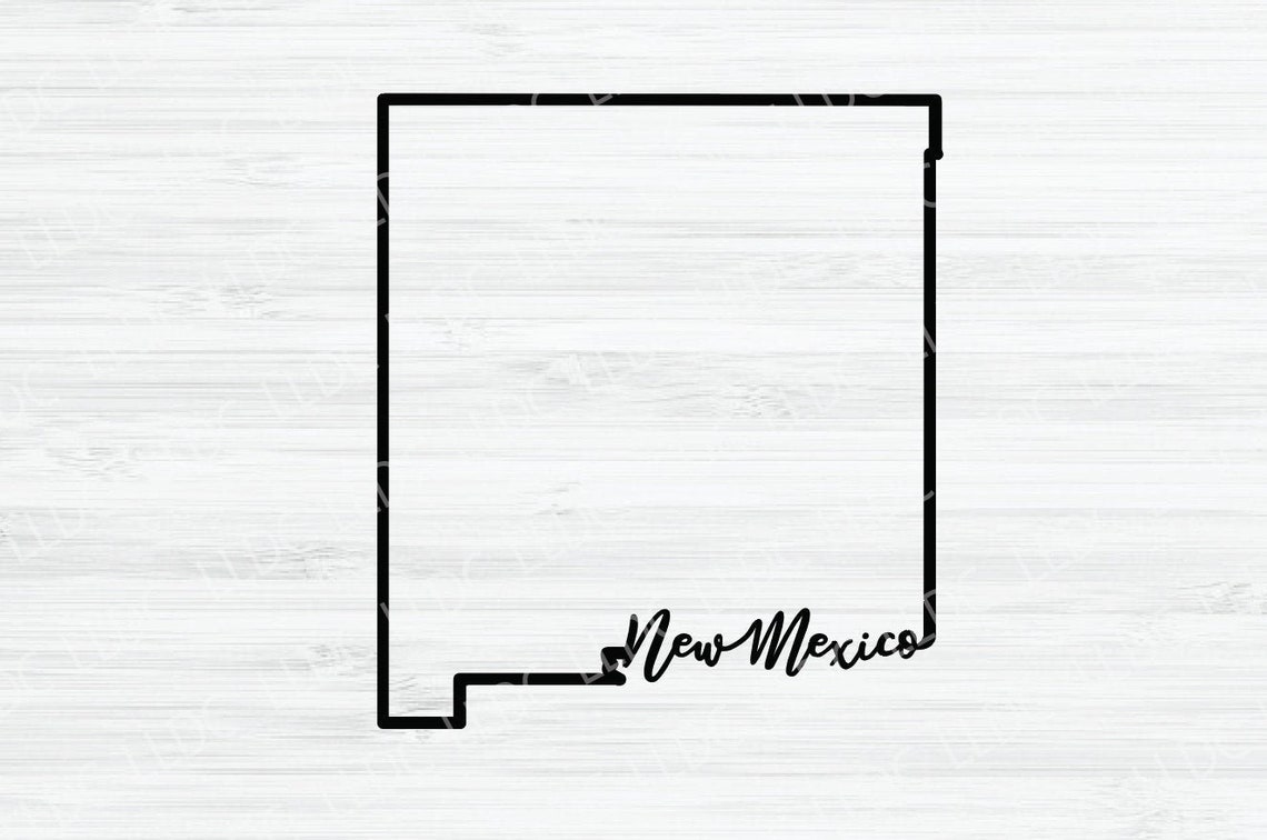New Mexico Outline SVG. New Mexico Cursive Vector File. New - Etsy