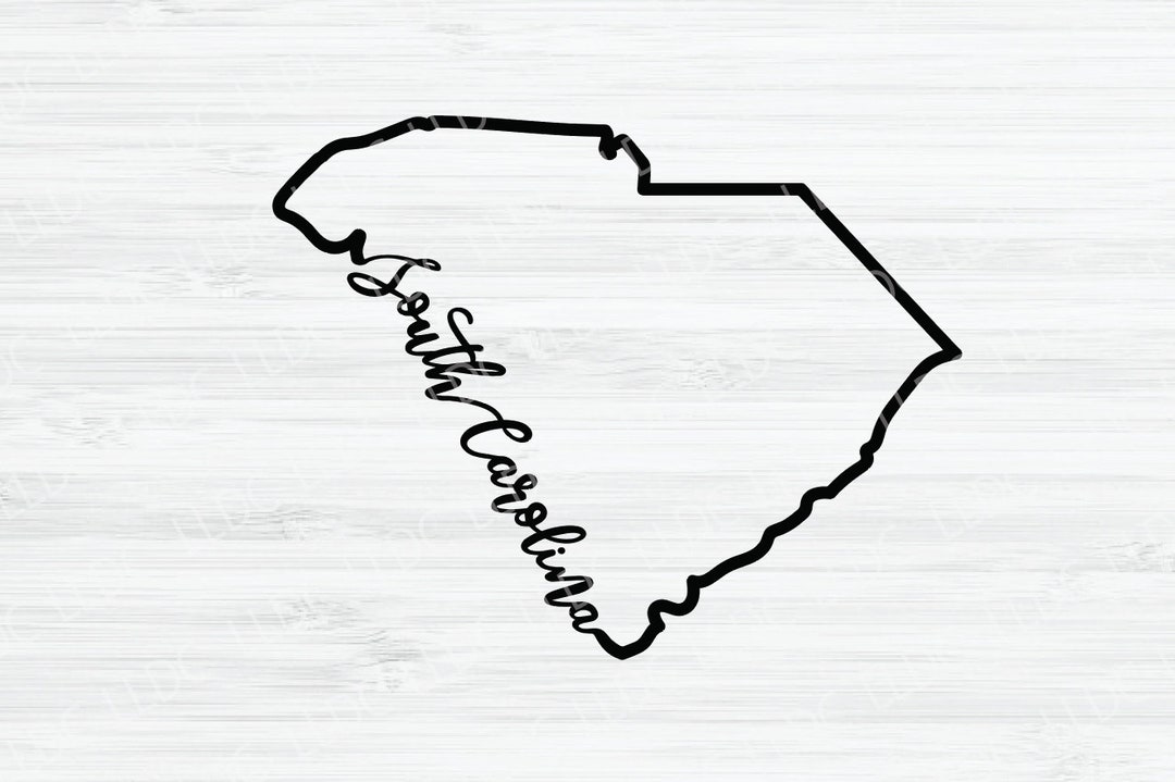 South Carolina Outline SVG. South Carolina Cursive Svg. South Carolina ...
