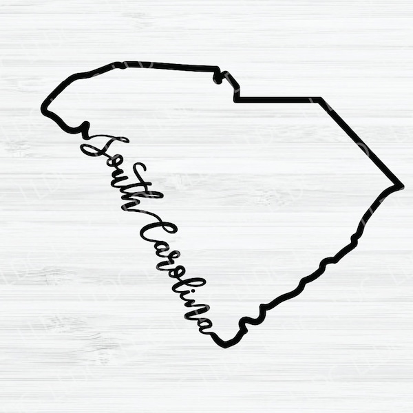 South Carolina State Outline Svg - Etsy