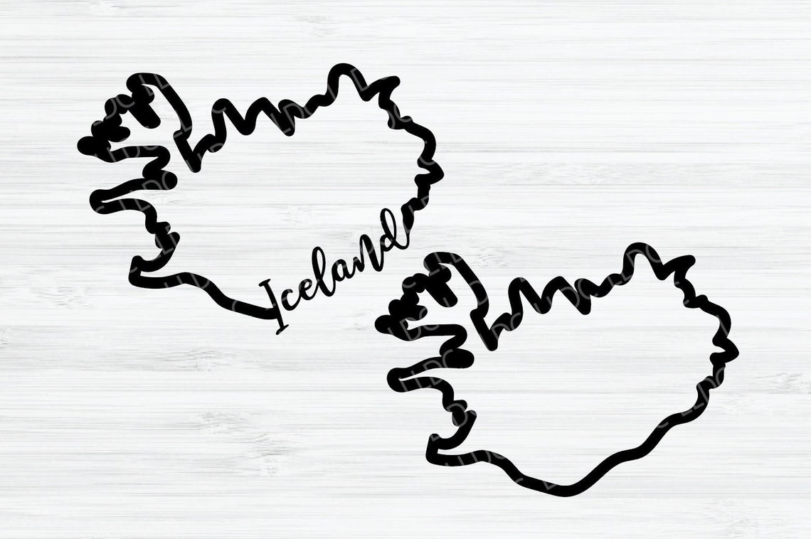 Iceland Outline SVG Iceland Vector Iceland Design Country - Etsy