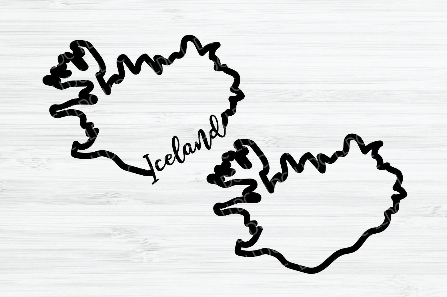 Iceland Outline SVG Iceland Vector Iceland Design Country | Etsy UK