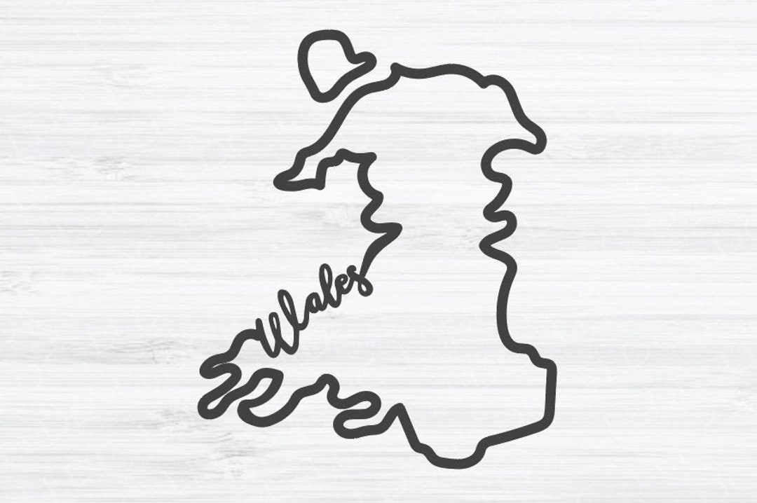 Wales Outline SVG | Wales Cursive Vector File | Wales Design | Country ...