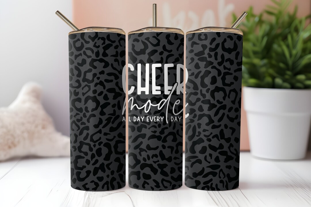 Cheer Mode Skinny Tumbler Wrap Png, Cheerleading Sublimation Png, Cheer ...