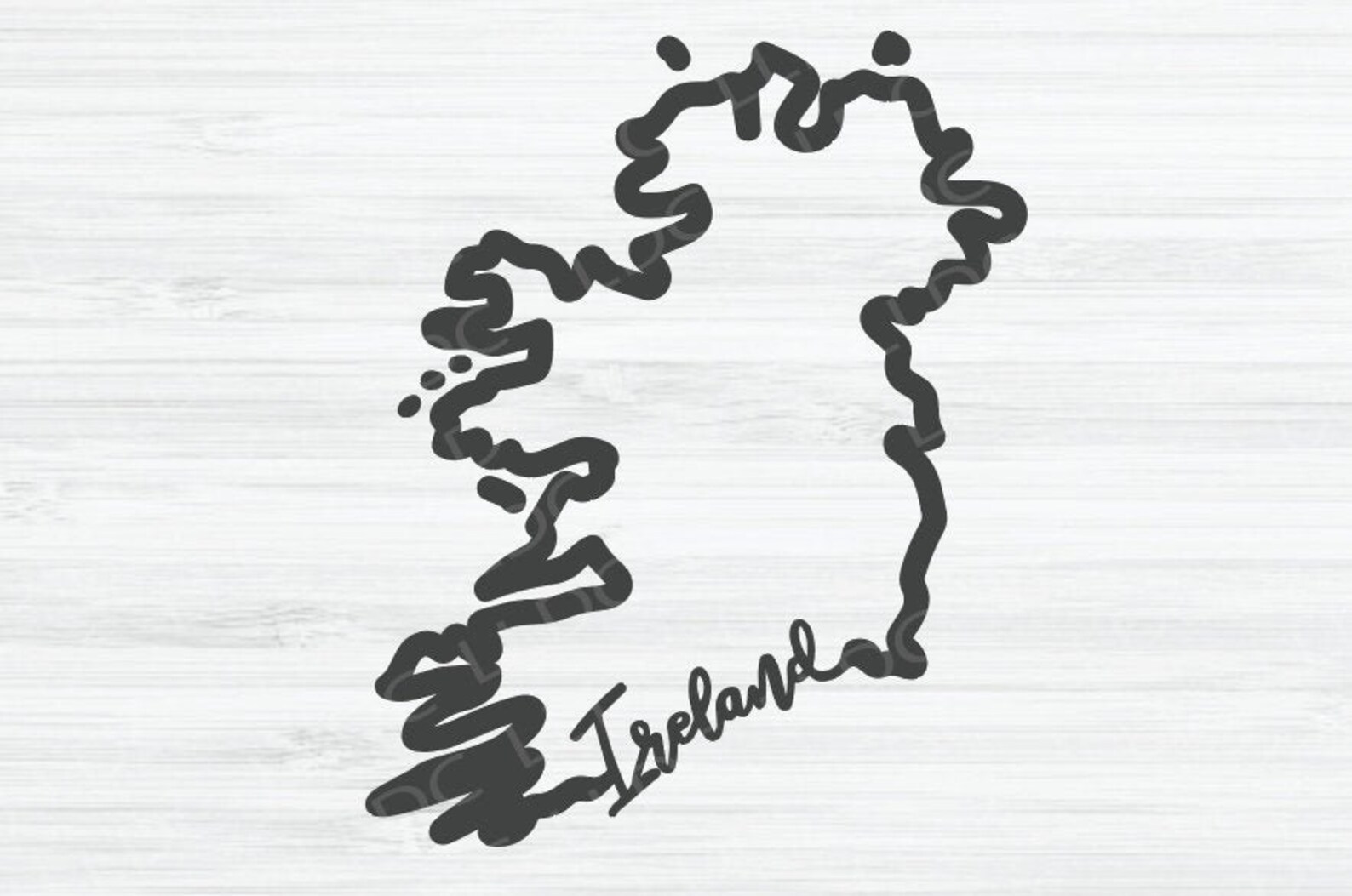 Ireland Outline SVG Ireland Cursive Vector File Ireland - Etsy