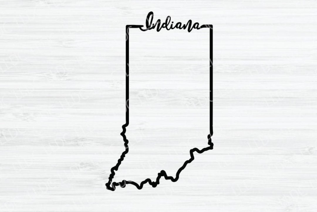 Indiana Outline SVG. Indiana Cursive Vector File. Indiana Design ...