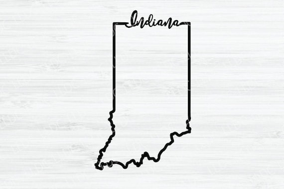 Indiana Outline SVG. Indiana Cursive Vector File. Indiana - Etsy