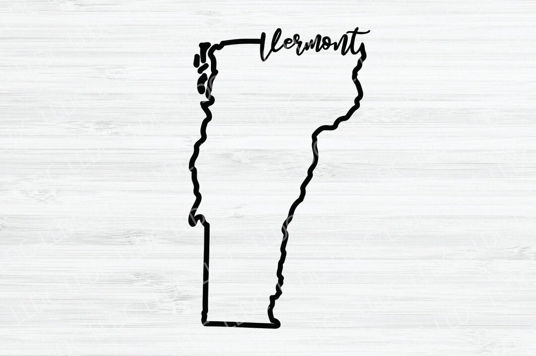 Vermont Outline SVG. Vermont Cursive Svg. Vermont Vector File. Vermont ...