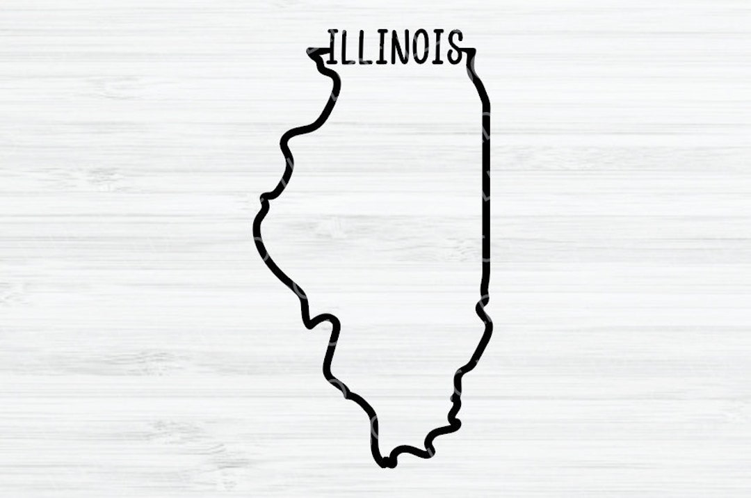 Illinois Outline SVG. Illinois Vector File. Illinois Design. Illinois ...