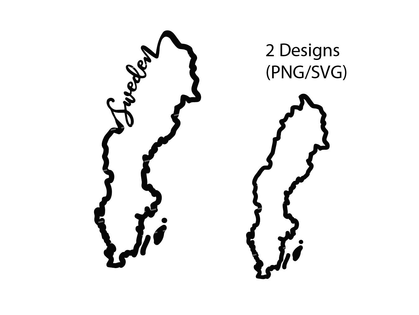 Sweden Outline SVG, Sweden Cursive Vector File, Sweden Design Country ...