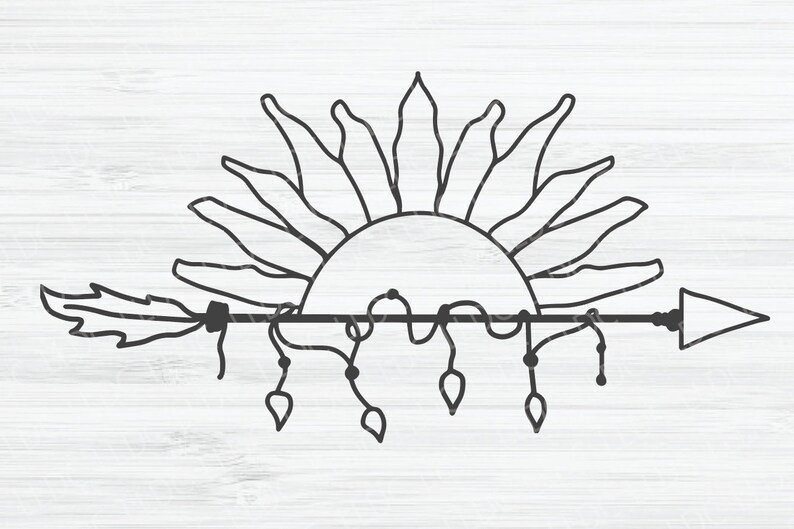 Sunshine and Arrow SVG | Feather Svg | Boho Feather Svg | Arrow Svg ...