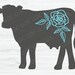 Cow Svg Farmhouse Svg File Rose Svg Animal Svg Farm - Etsy