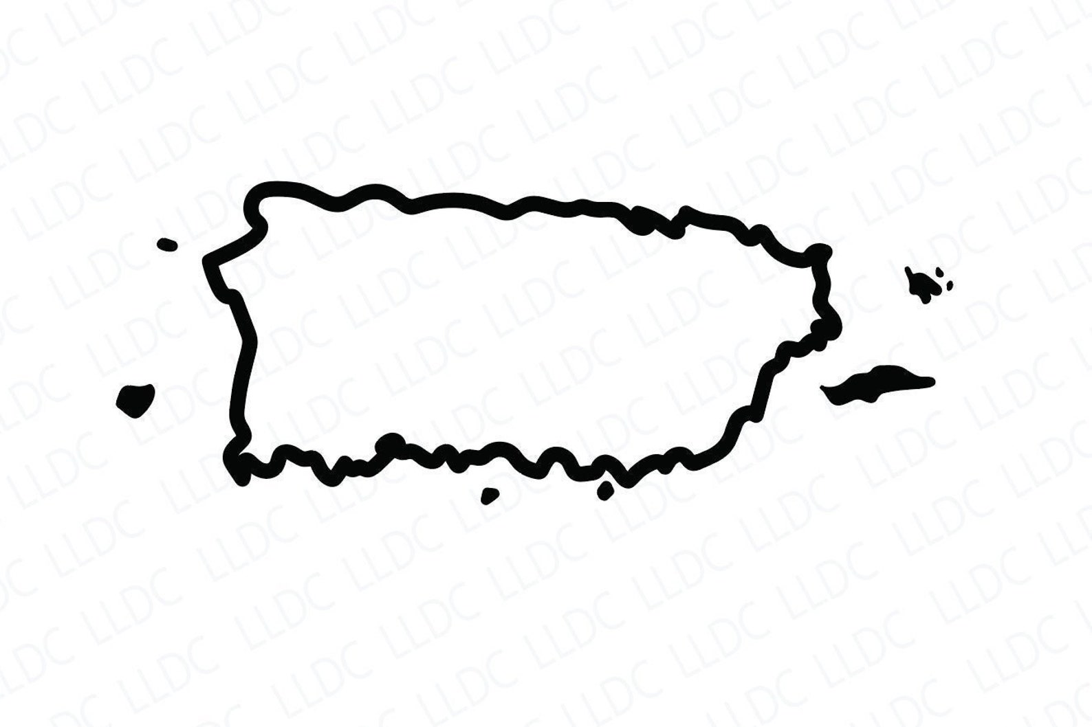 Puerto Rico Outline SVG Puerto Rico Vector File Puerto Rico - Etsy