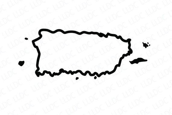 Puerto Rico Outline SVG Puerto Rico Vector File Puerto Rico - Etsy