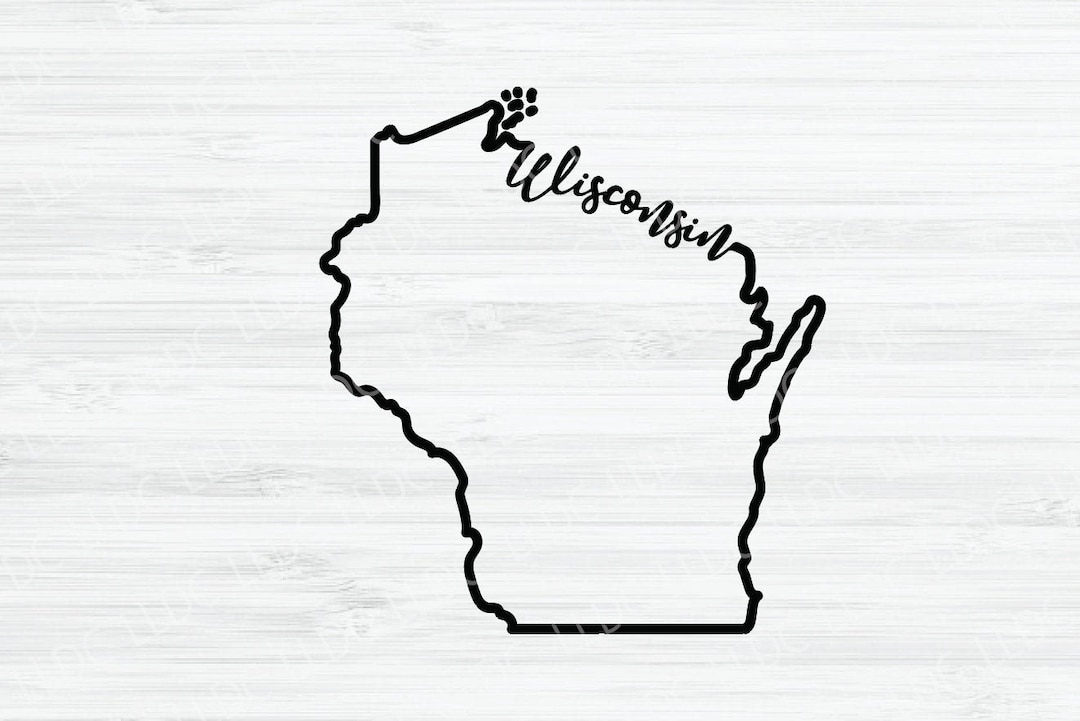 Wisconsin Outline SVG. Wisconsin Cursive Svg. Wisconsin Vector File ...