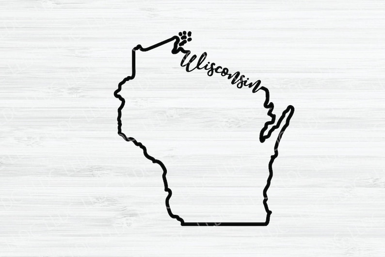 Wisconsin Outline SVG. Wisconsin Cursive Svg. Wisconsin Vector - Etsy