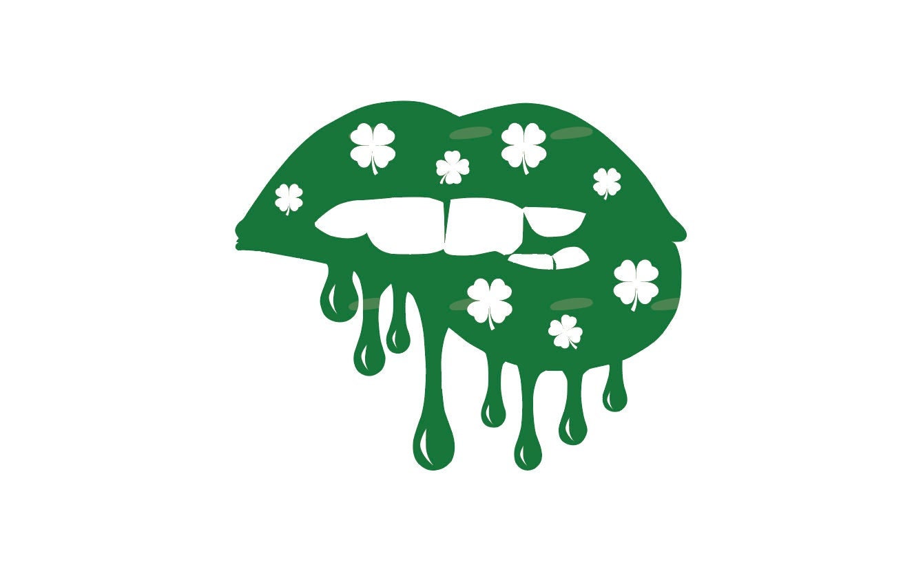 Irish Clover Lips Png St Patrick's Day Lips Png Green - Etsy