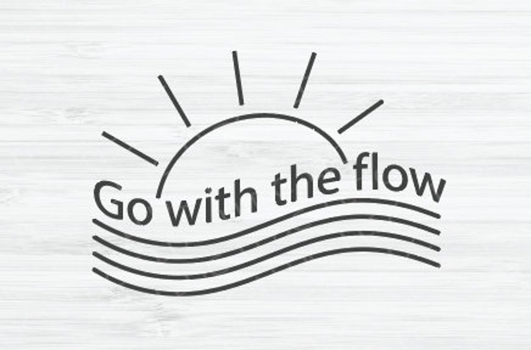 Go With the Flow Svg, Sun and the Sea Svg, Sunrise Svg, Waves Svg ...