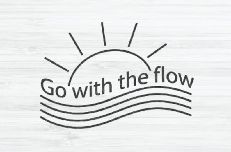 Go With the Flow Svg Sun and the Sea Svg Sunrise Svg Waves - Etsy